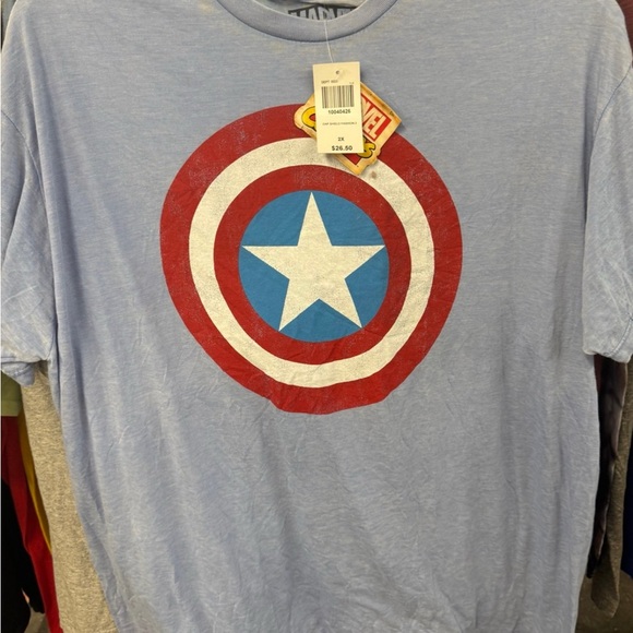 Marvel | Shirts | Marvel Blue And Red Captain America Short Sleeve Tee ...